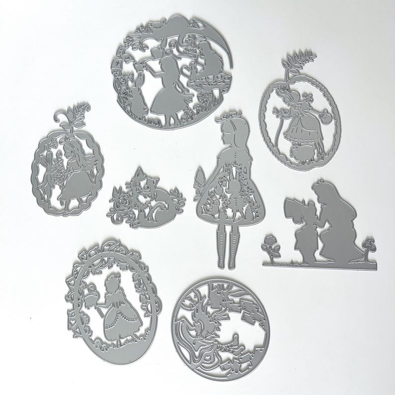 Alice in Wonderland SET Metal Cutting Dies Cuts Card Making Junk ...