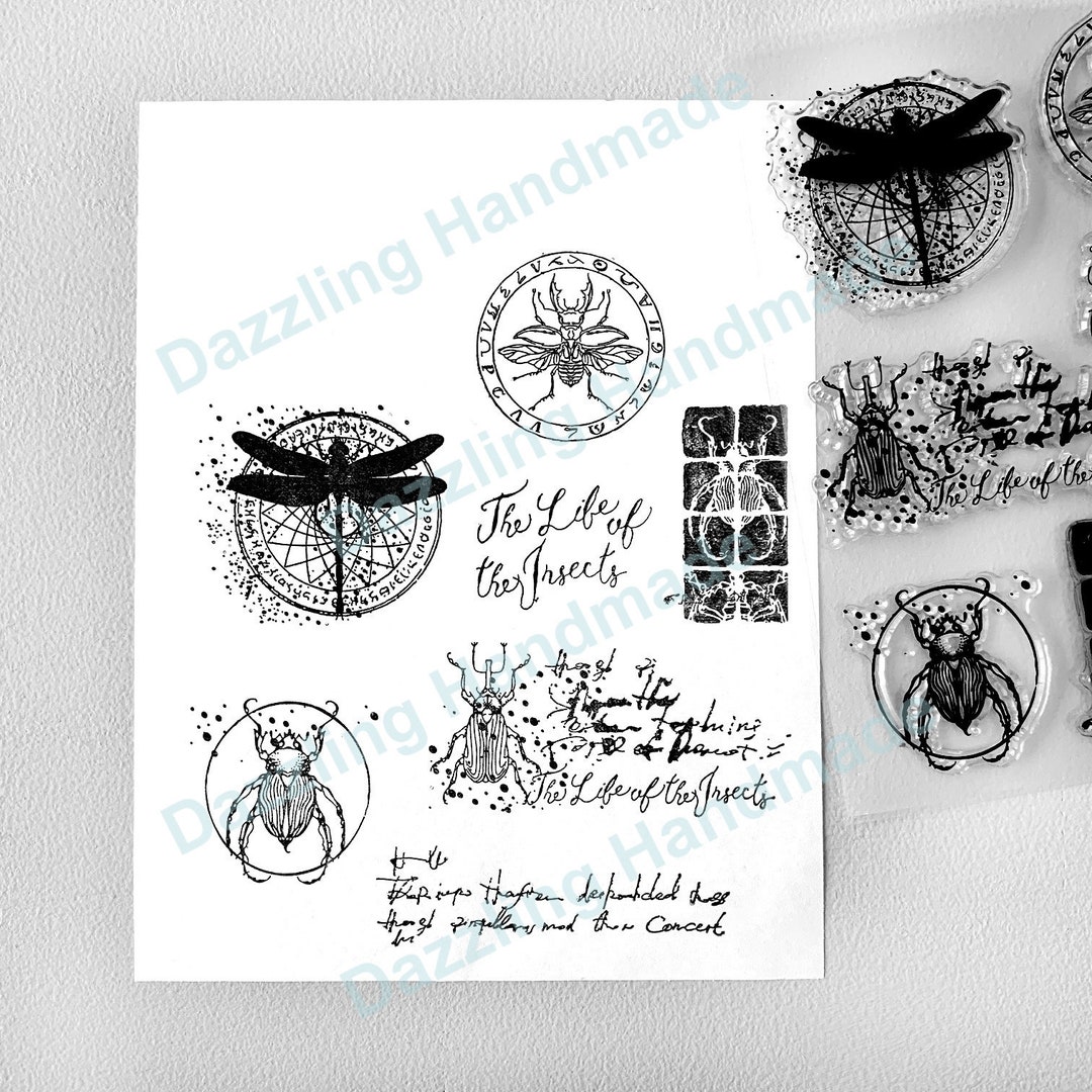Industrial Bugs Clear Stamp Set Fly Beetle Dragonfly and Sentiments by ...