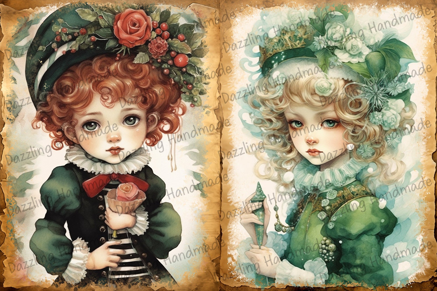 Rococo Little Girl Junk Journal Pages Printable JPG Ephemera - Etsy