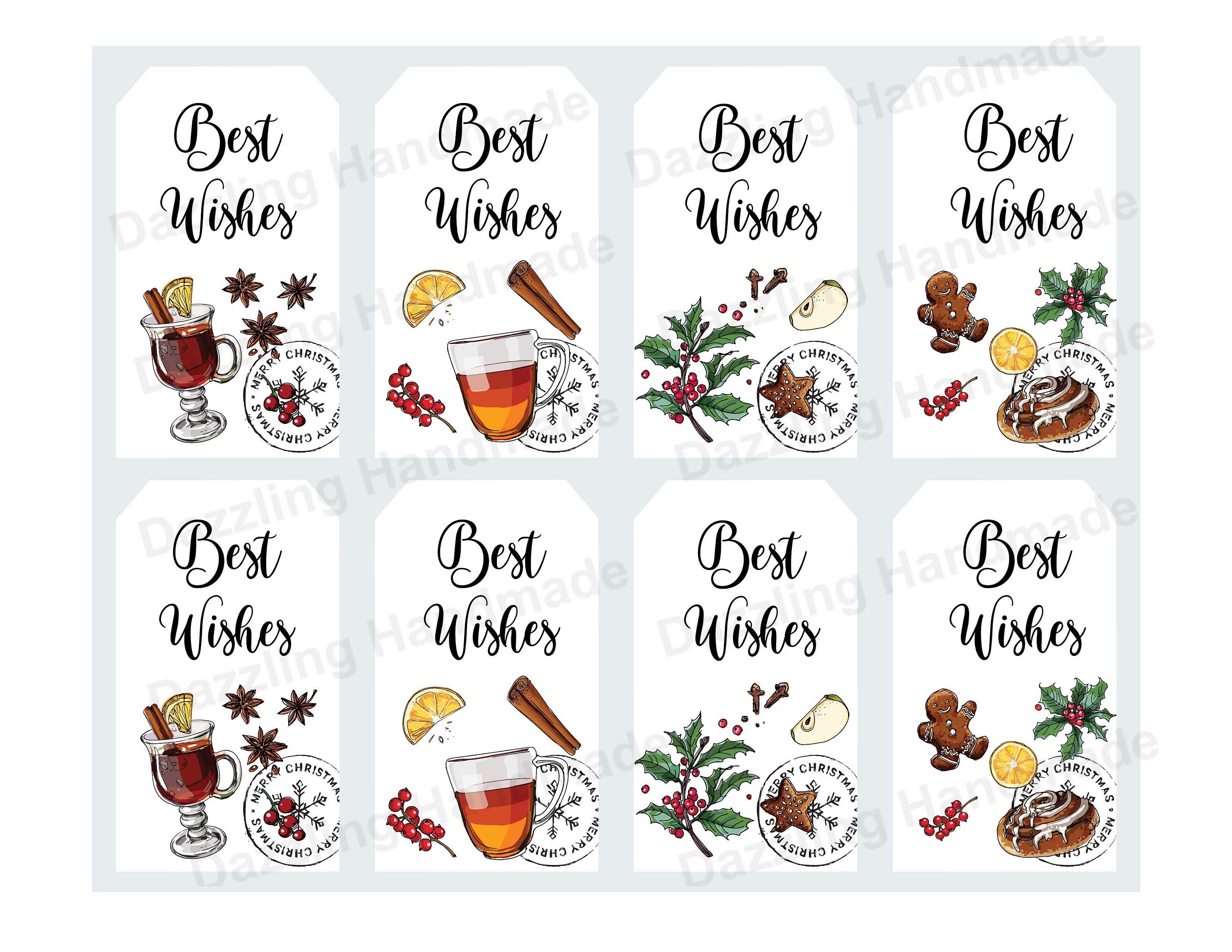 Printable Christmas Gift Tags Winter Snacks Marry Christmas - Etsy