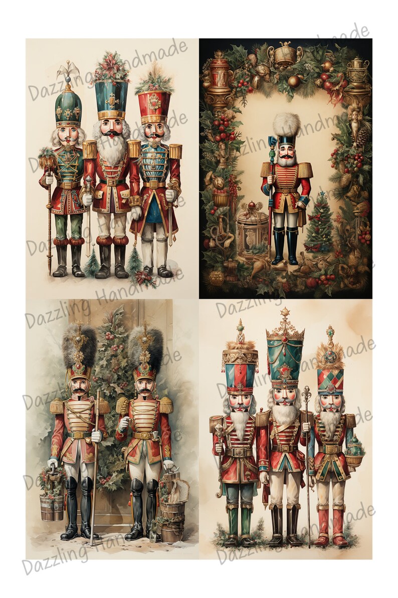 Christmas Nutcracker Victorian Postcard Junk Journal Printable Ephemera ...