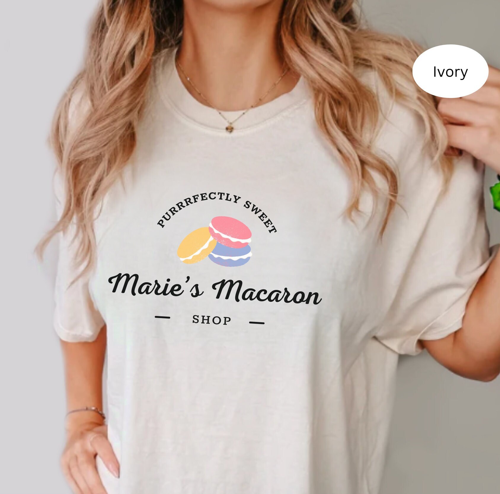 Marie's Macaron Shop Garment-dyed Tshirt, Aristocats Shirt, Subtle ...