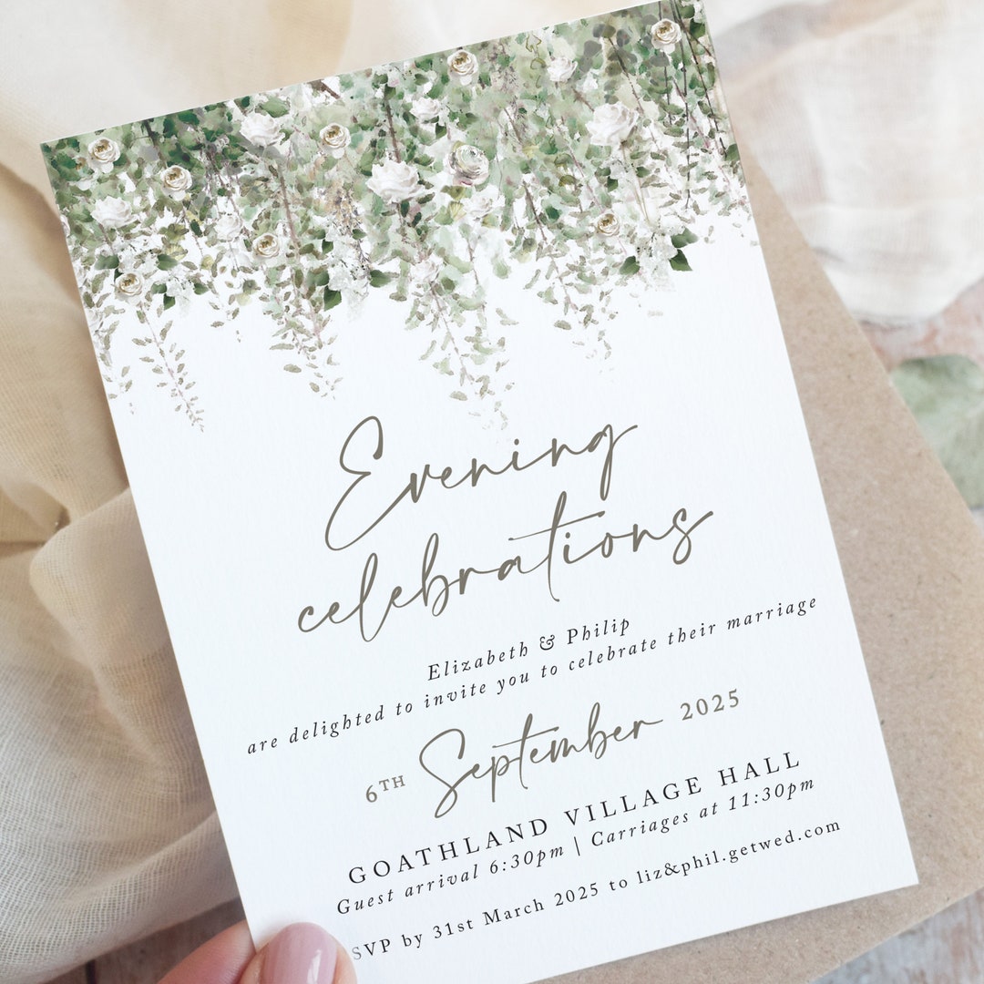 Evening Reception Invites, Wedding Evening Invitations 'whimsical ...