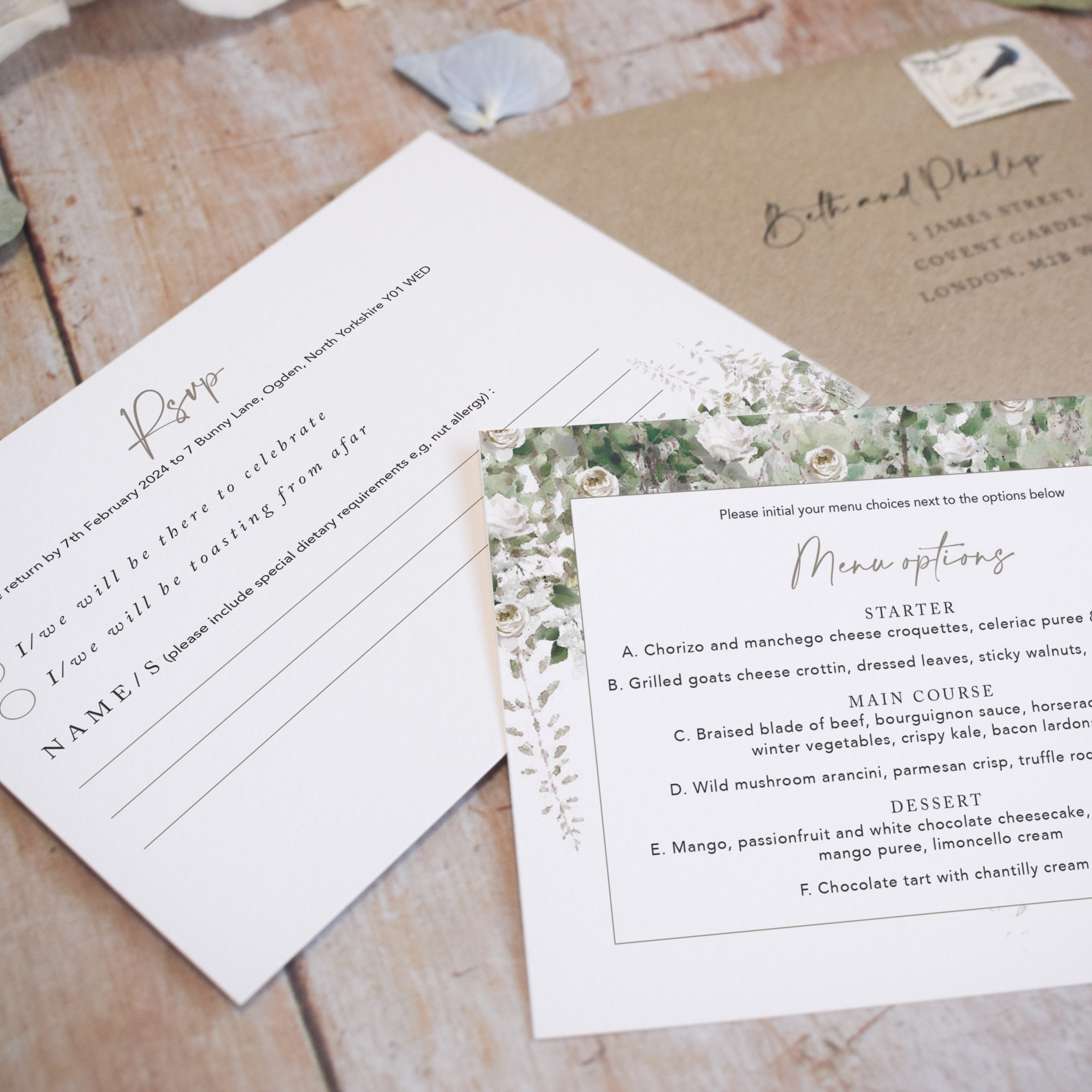 Gatefold Wedding Invitations Rustic Wedding Invites Foliage - Etsy UK