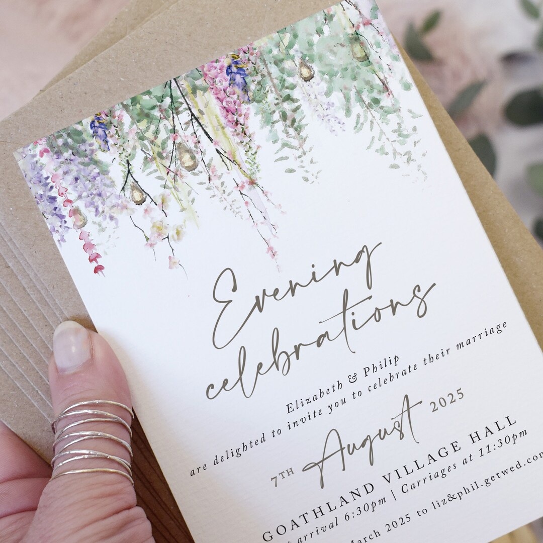 Evening Reception Invites, Wedding Evening Invitations 'whimsical ...