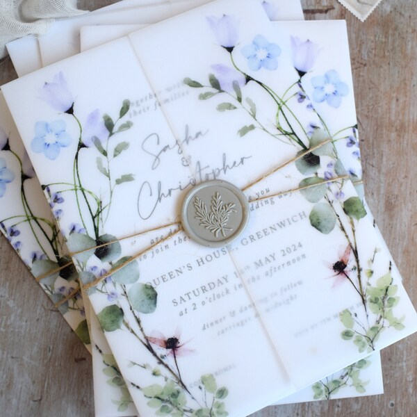 Vellum Wedding Invitations - Etsy UK