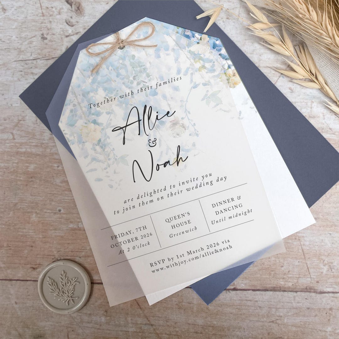 Vellum Wedding Invitation, Rustic Wedding Invites 'whimsical Coast ...