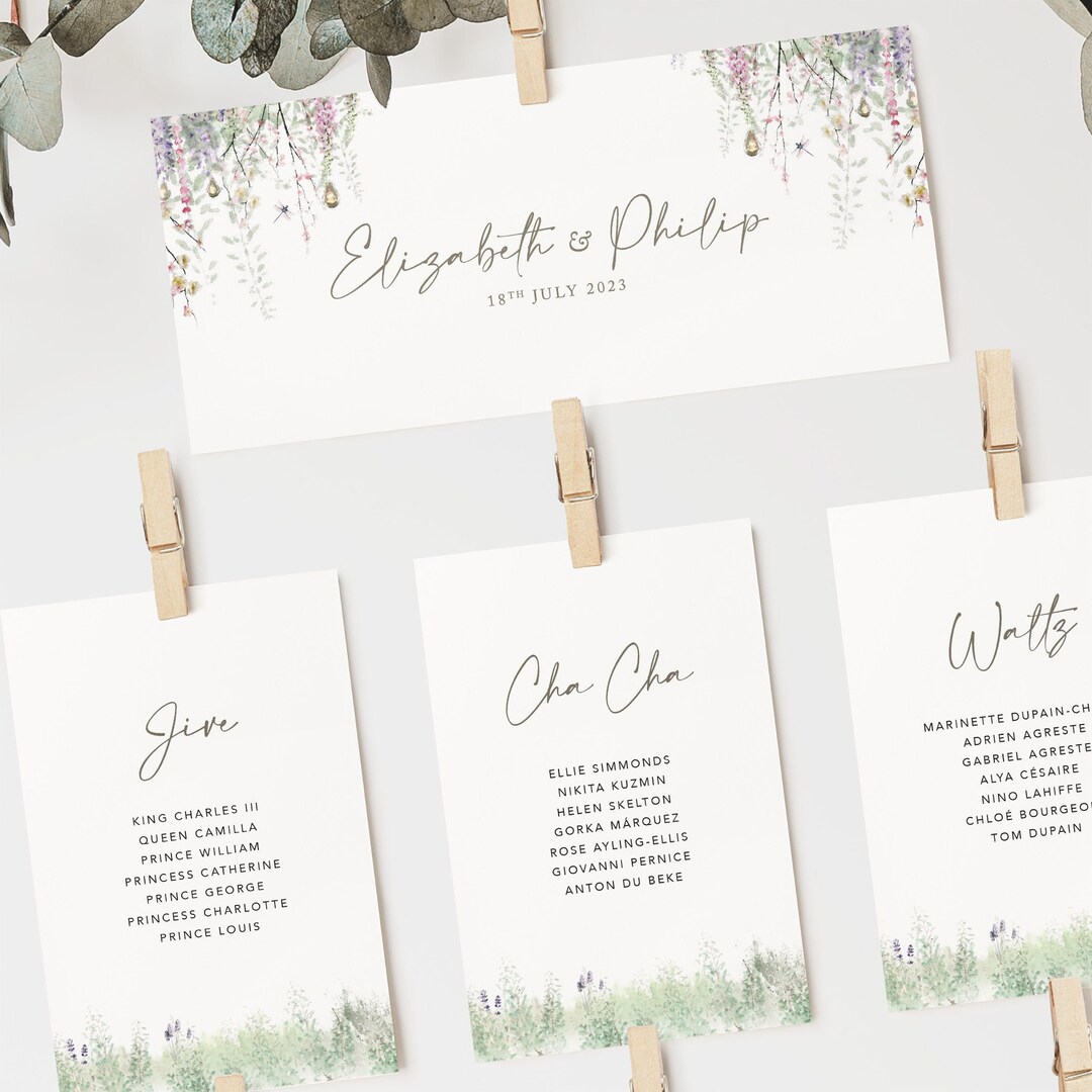 Personalised Seating Plan Cards, Wedding Table Plan Cards, Seating ...