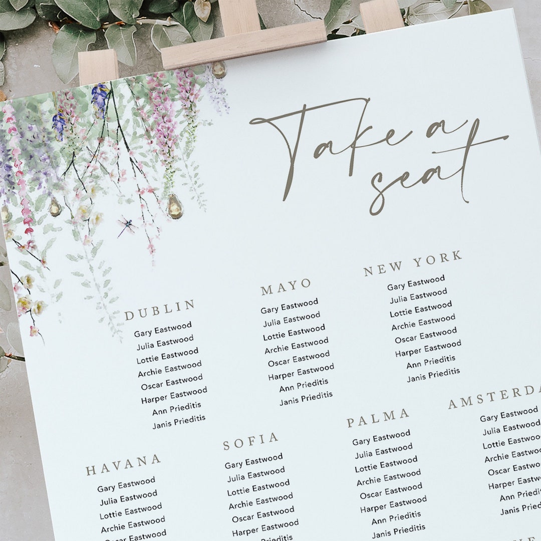 Modern Wedding Table Plan, Wedding Seating Chart, Table Plan Board ...