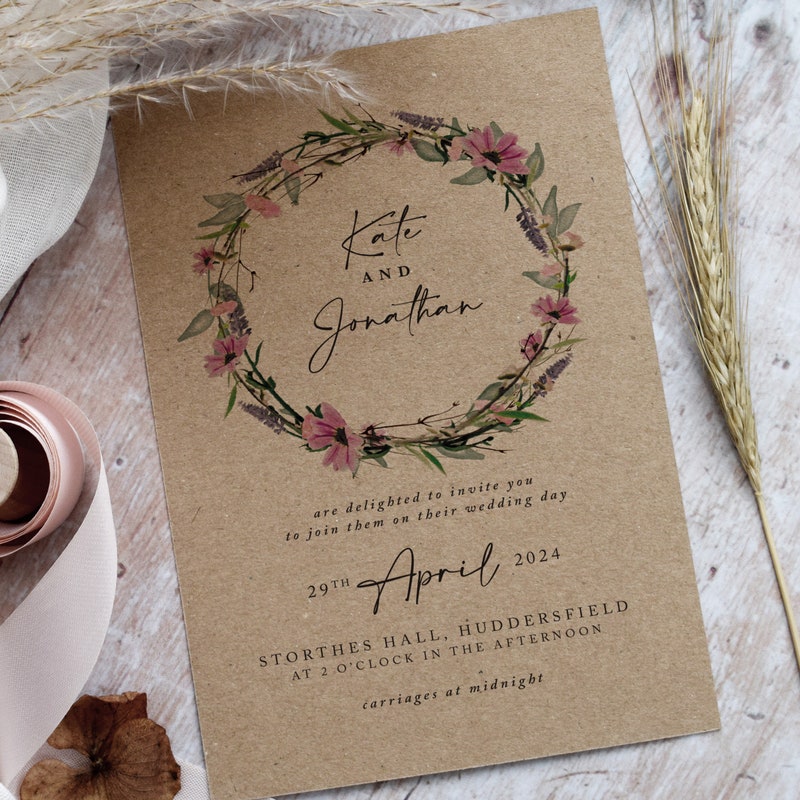 Kraft Paper Wedding Invitation - Etsy