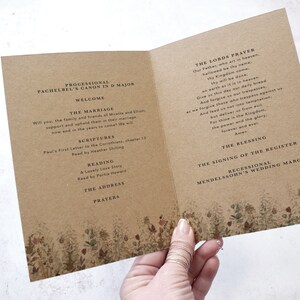 Autumn Wedding Order of Service Booklet: Rustic Kraft Card - Etsy UK