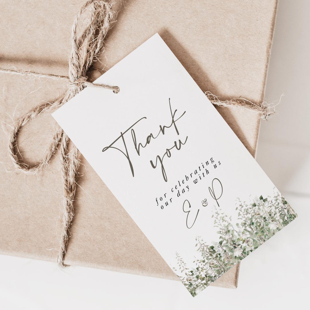 Editable Wedding Favour Tag Template | Canva Gift Tag | Minimalist ...