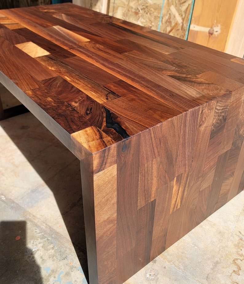 Walnut Butcher Block Waterfall Coffee Table Custom Options Also ...