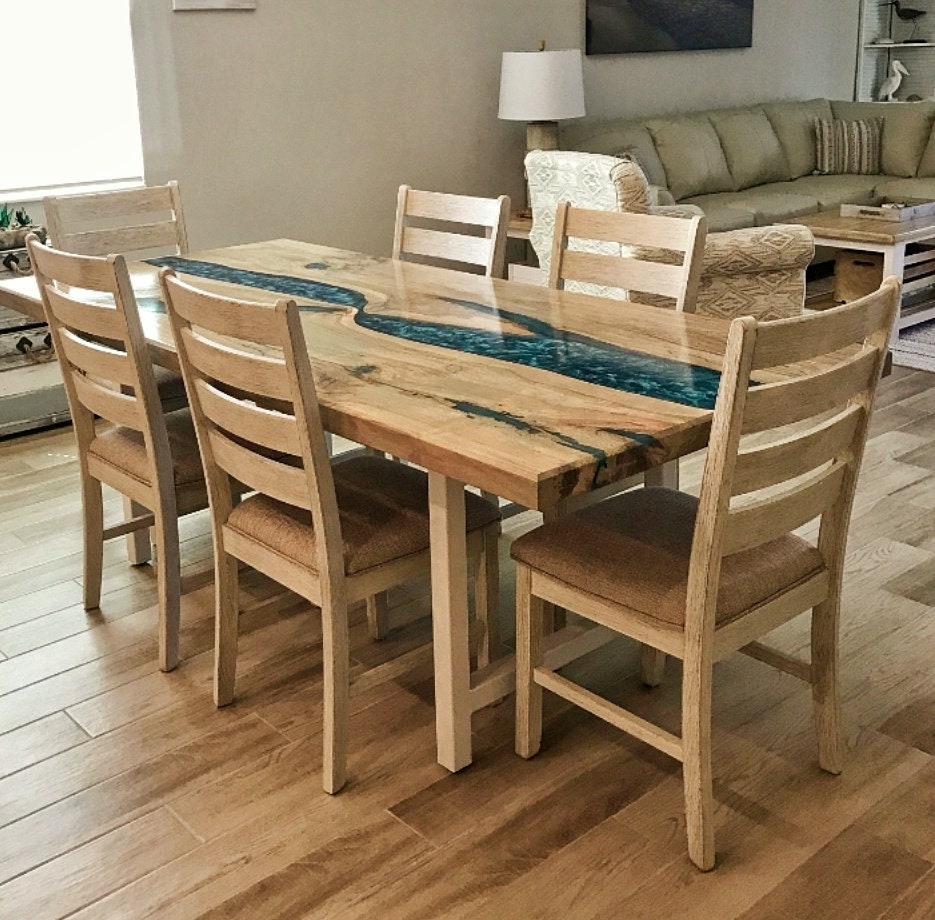 Custom Made Epoxy Resin Dining Table. Hundreds of Color Options. - Etsy