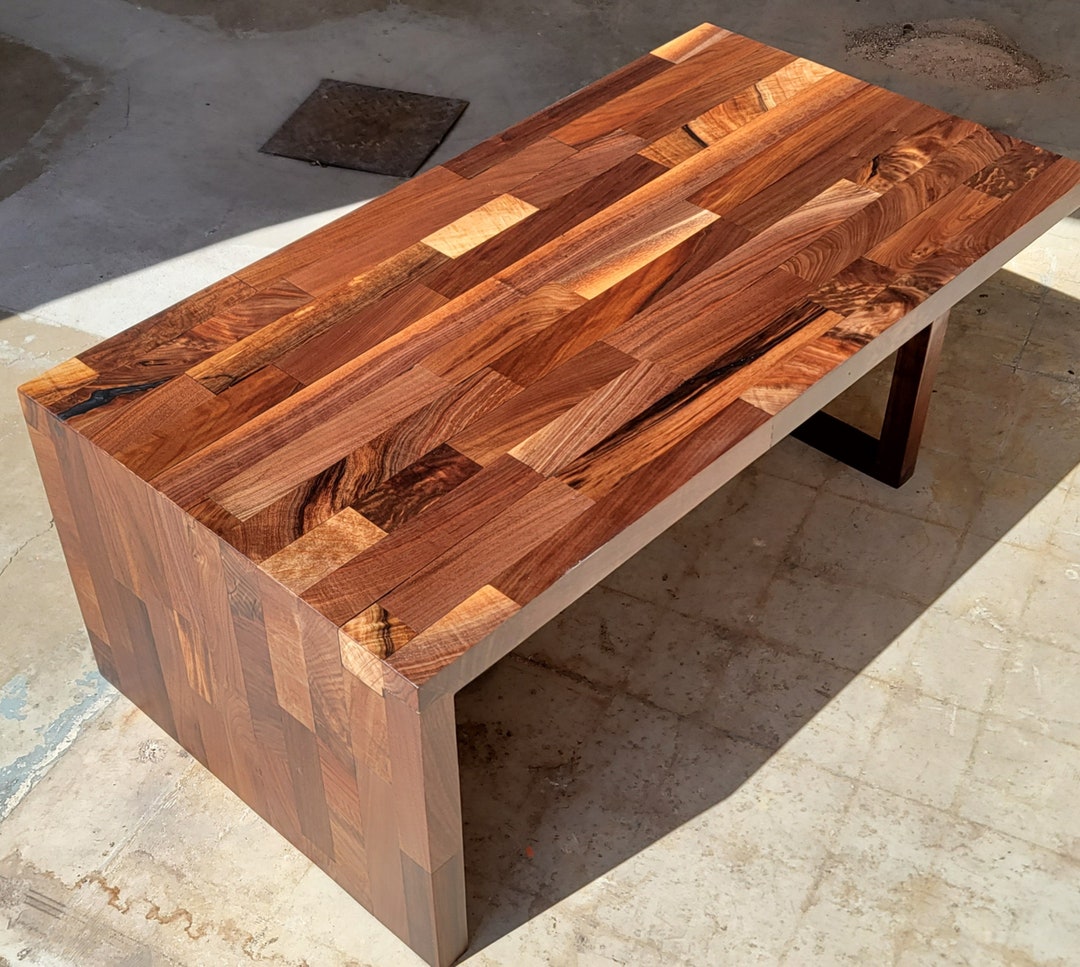 Walnut Butcher Block Waterfall Coffee Table Custom Options Also ...