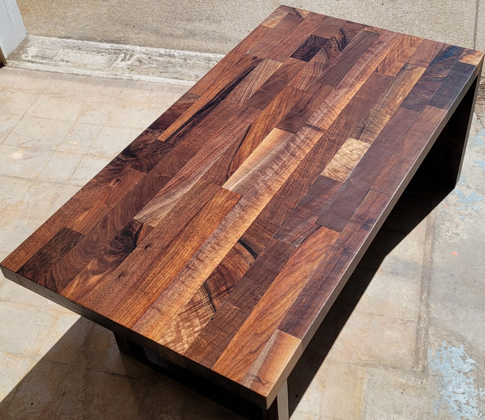 Walnut Butcher Block Waterfall Coffee Table Custom Options Also ...