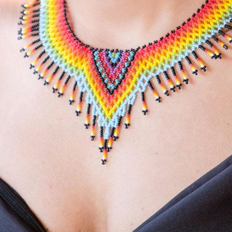 Beaded Choker Huichol - Etsy