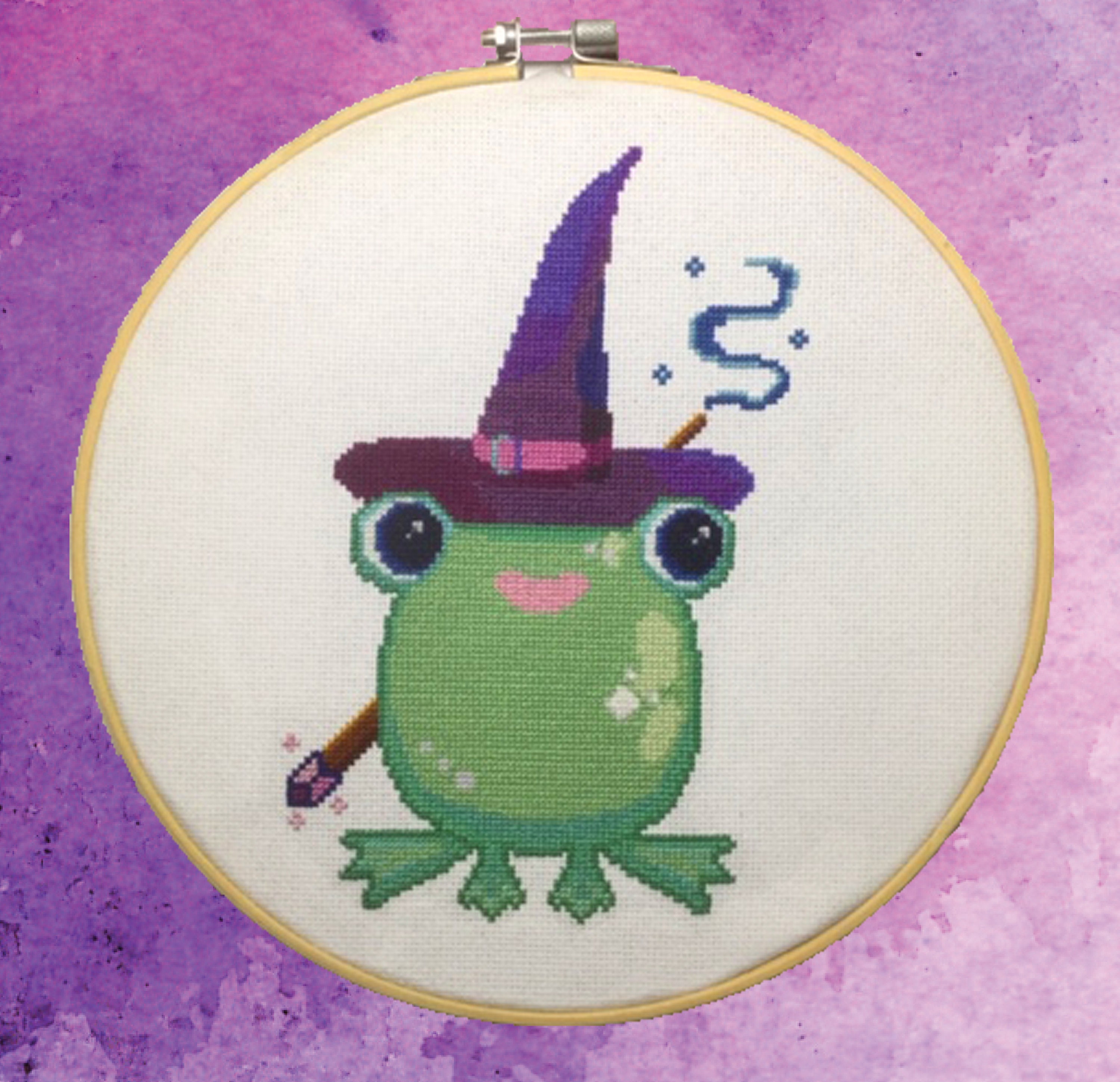 The Frog Witch Cross Stitch Pattern - Etsy