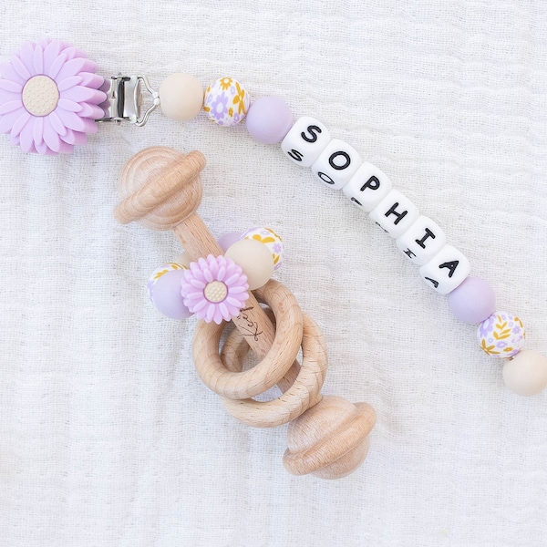 Flower Pacifier Clip - Etsy