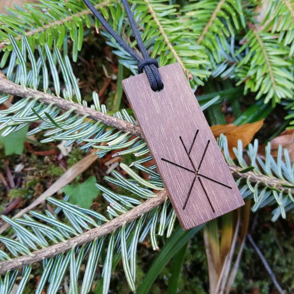 Wood Rune Necklace - Etsy