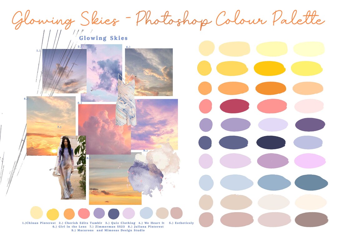 Glowing Skies - Photoshop Colour Swatch Download - Etsy