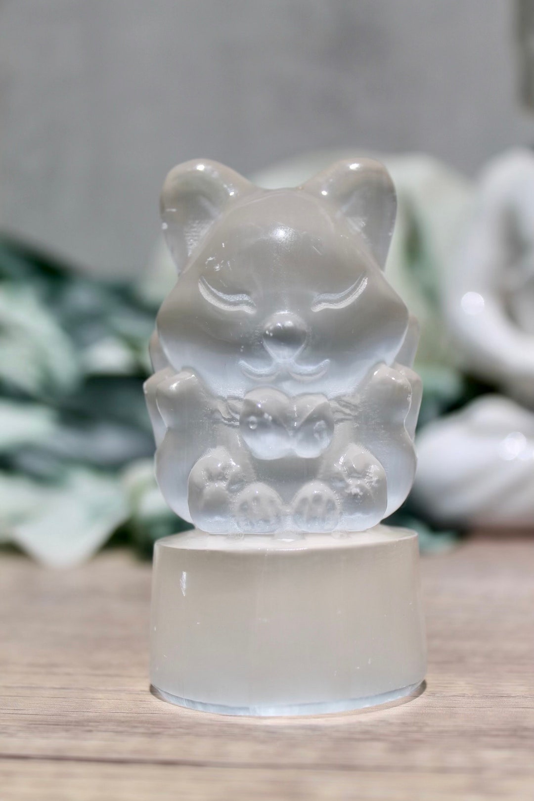 9 Tailed Fox Selenite Carving - Etsy