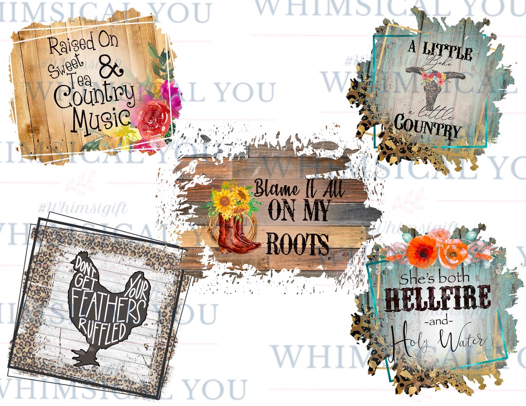 Country Western Sublimation Bundle, Png Bundle, Sublimation Designs ...