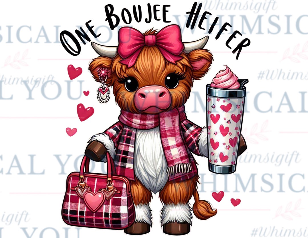 Heifer Valentine Png, Highland Cow Valentine Png, Valentine Day Western ...