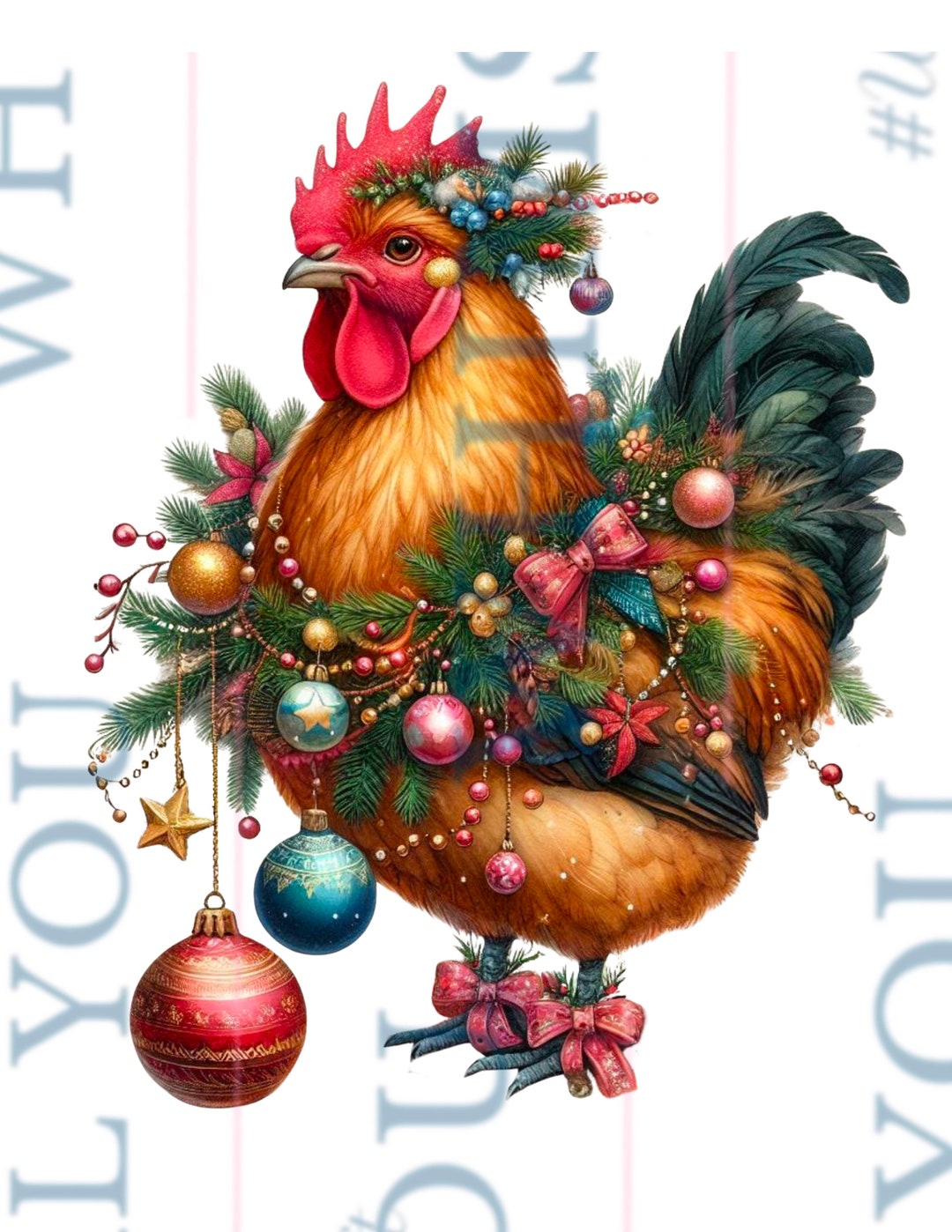 Christmas Chicken Png, Farm Animal Party, Merry Chickmas, Funny Chicken ...