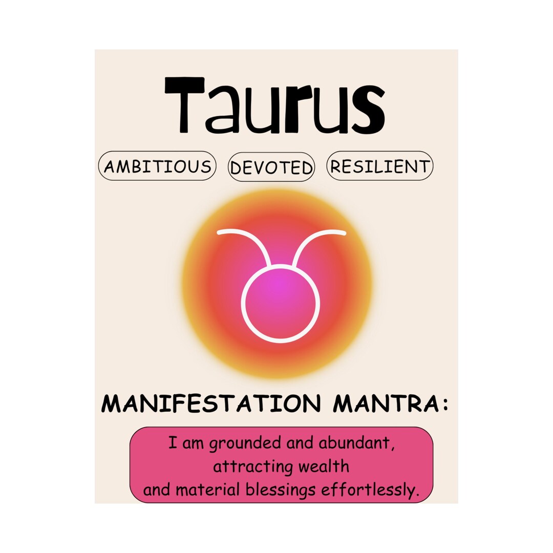 Taurus Zodiac Sign Poster - Etsy