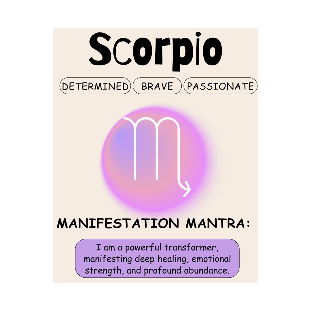 Scorpio Zodiac Sign Poster - Etsy