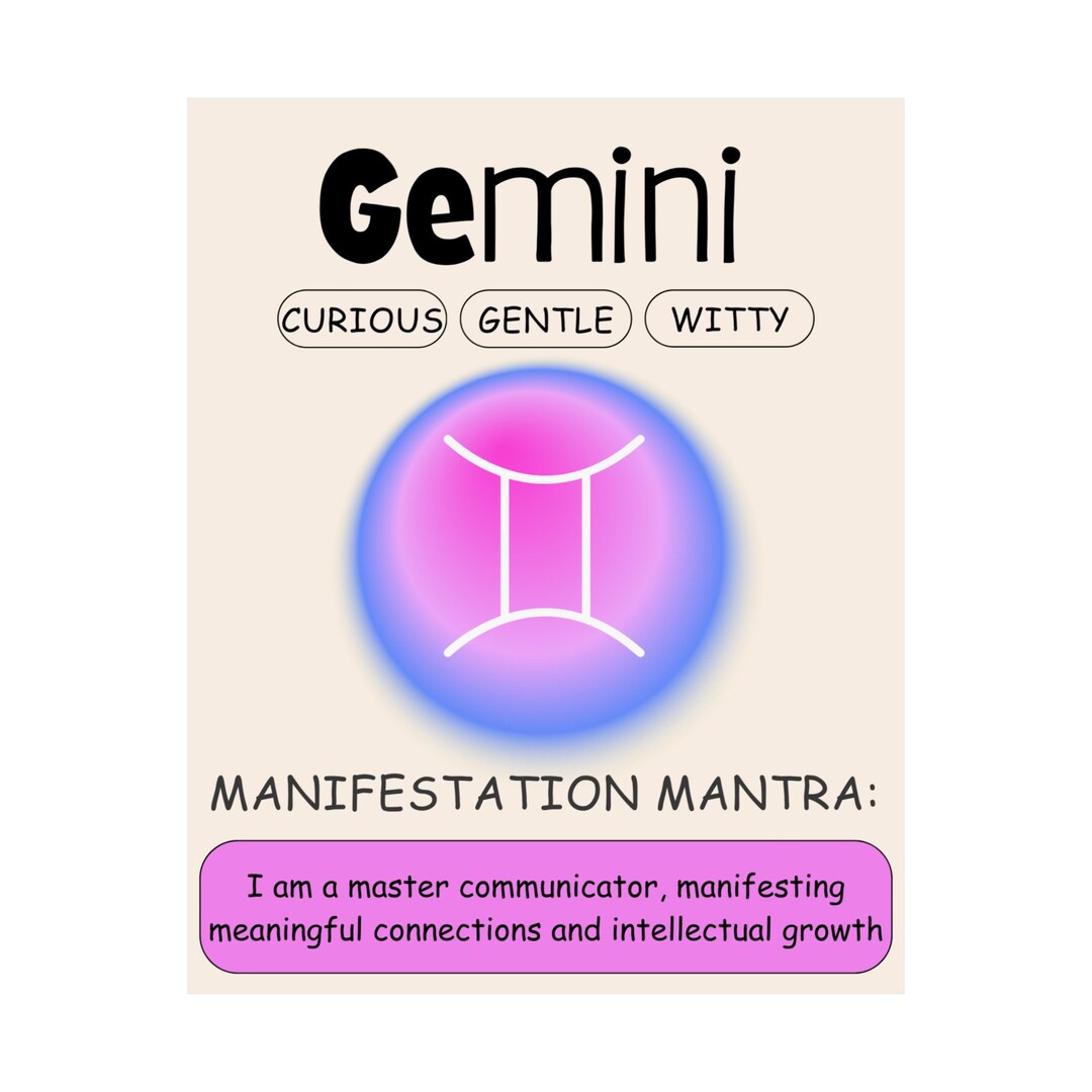 Gemini Zodiac Sign Poster - Etsy