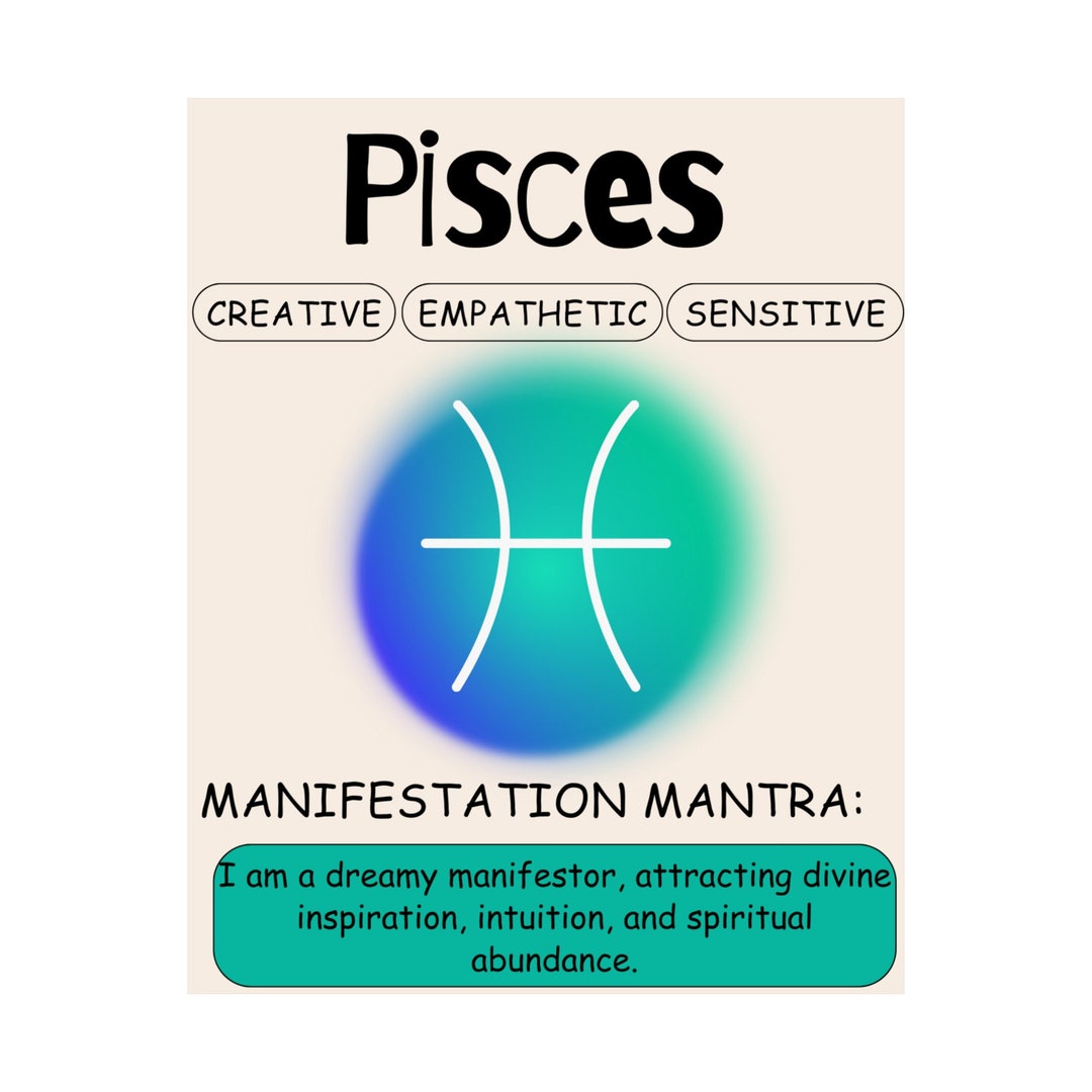 Pisces Zodiac Sign Poster - Etsy