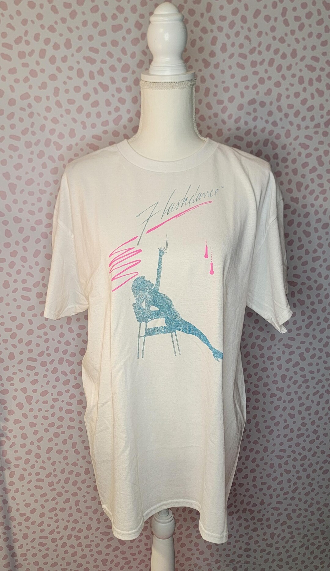 Flashdance 80's Movie Vintage Graphic Tee, White, Gildan Heavy Cotton ...