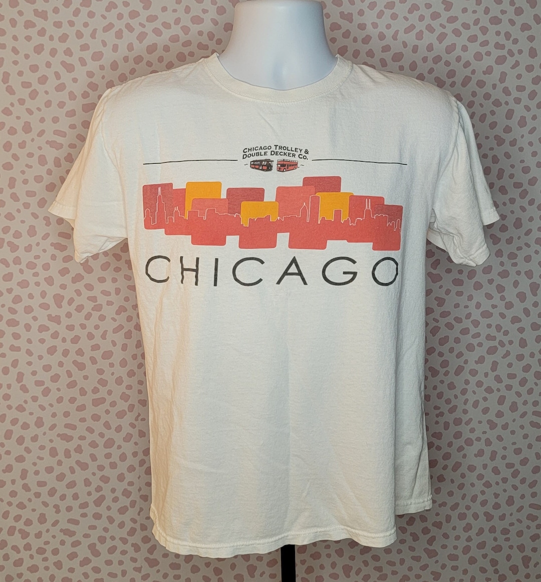 Vintage Chicago Tolley & Double Decker T-shirt, White, Men's Size ...