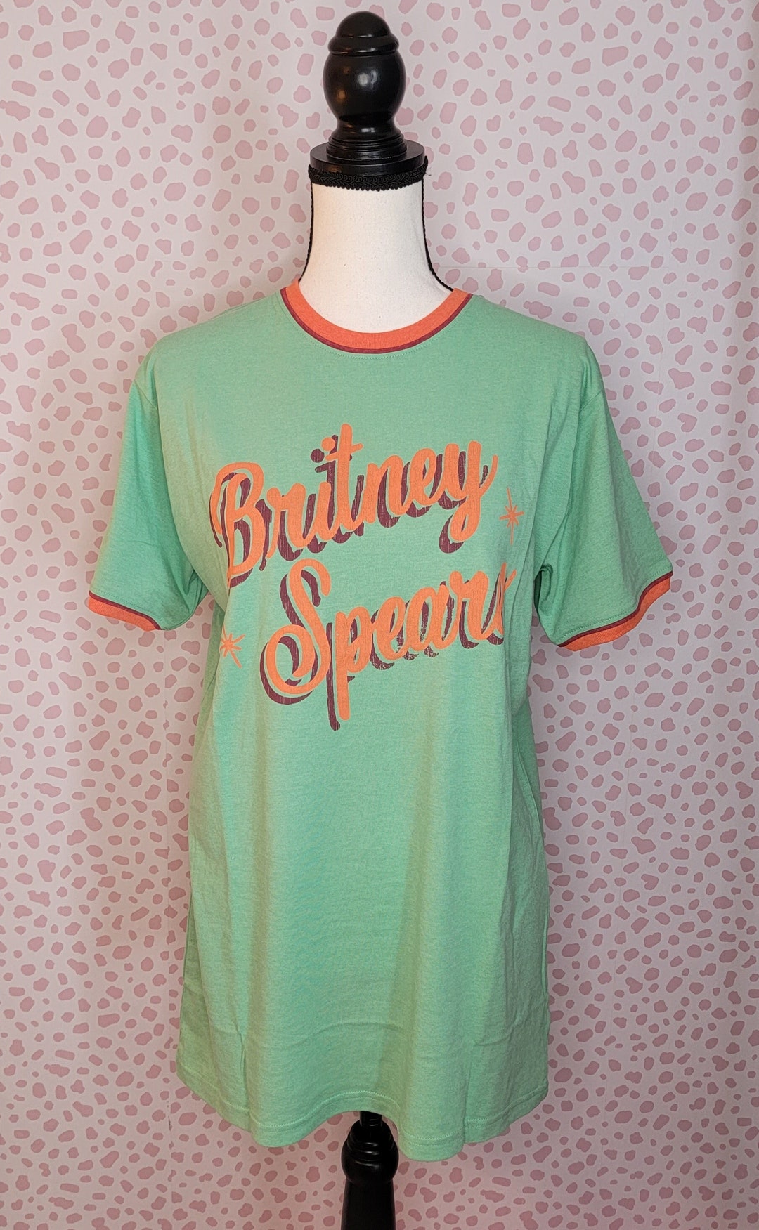 Britney Spears Retro Ringer Tee, Green, Orange & Maroon, Men's Size - Etsy