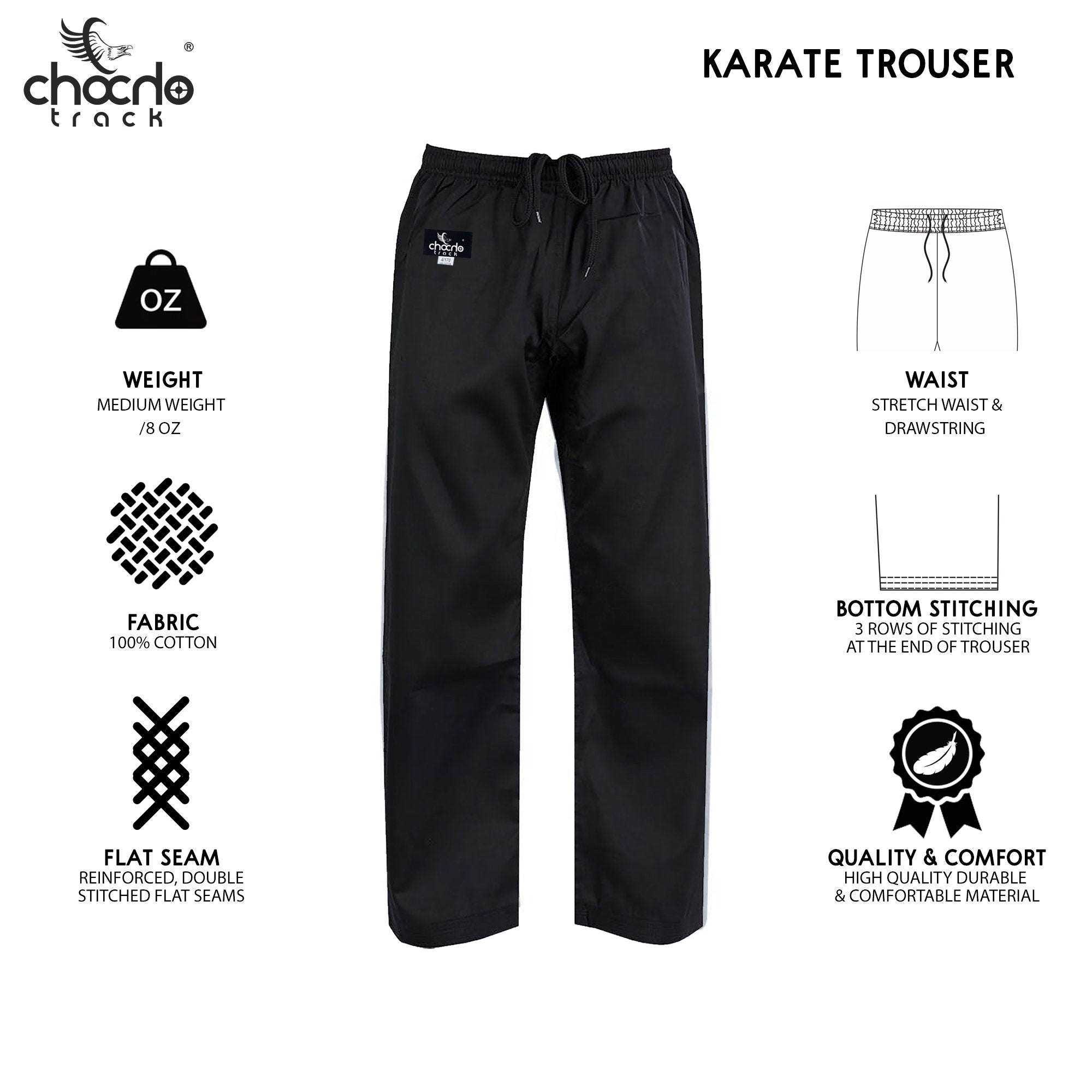 Chocho Track Adult Karate Trousers Martial Arts Student Karate Suit GI ...