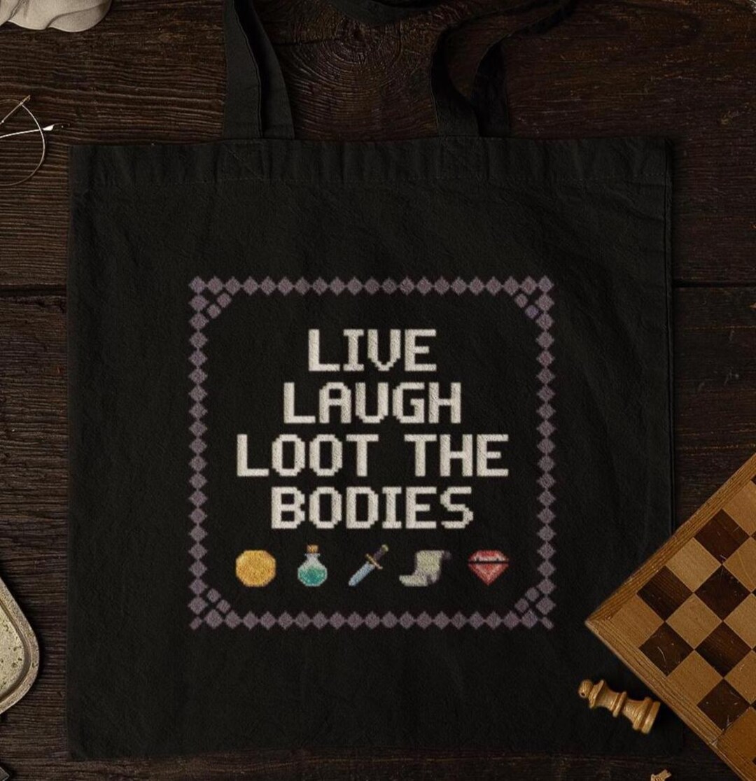 Live Laugh Loot Tote – Funny RPG Gamer Gift, Dungeons and Dragons ...