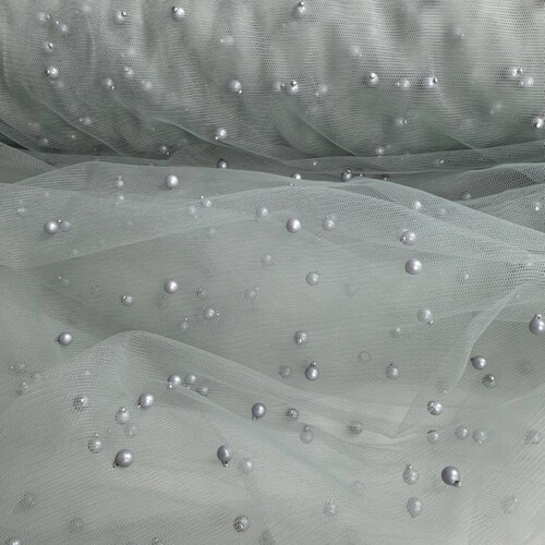 Dusty Pink Pearl Beaded Tulle Net Fabric..58 Wide - Etsy