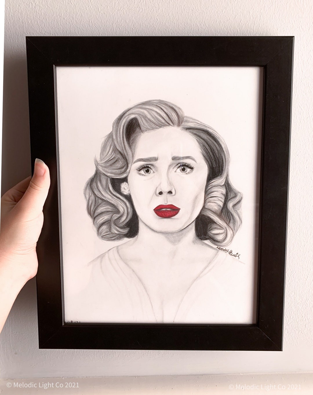 Original “wanda” Wandavision Mixed Media Portrait on High Quality ...