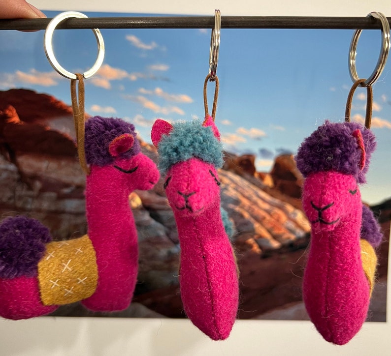 Alpaca Felted Keychain - Etsy