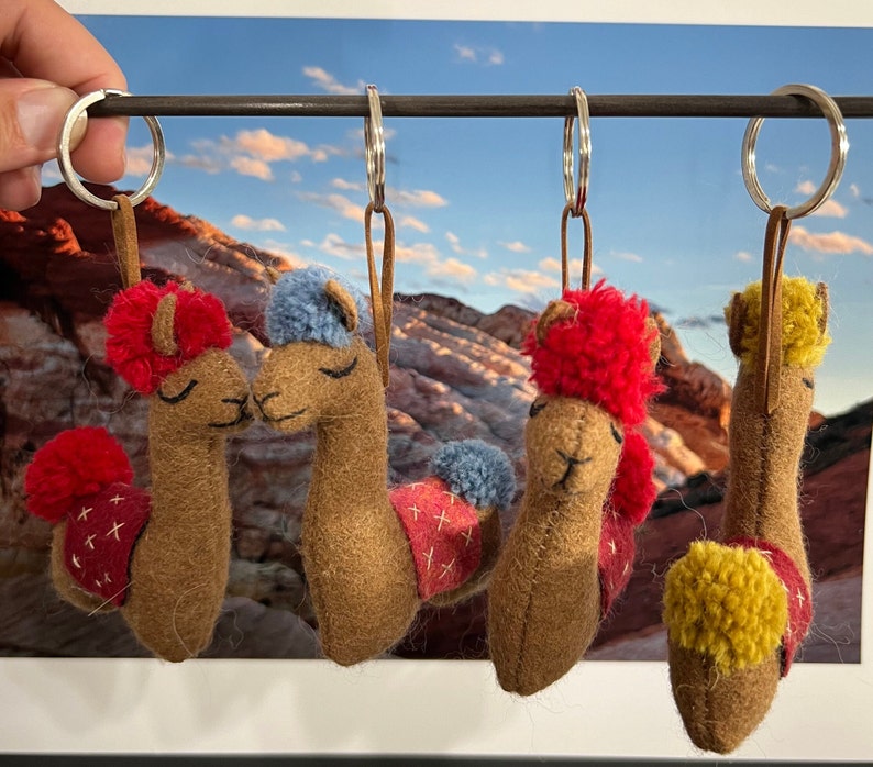 Alpaca Felted Keychain - Etsy