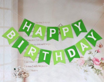 Happy Birthday Bunting Banner Party Decoration Garland Pastel Hanging ...