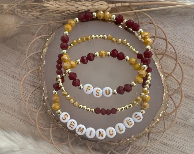 Florida State Seminole Bracelets, FSU Jewelry, FSU Gift, Noles ...