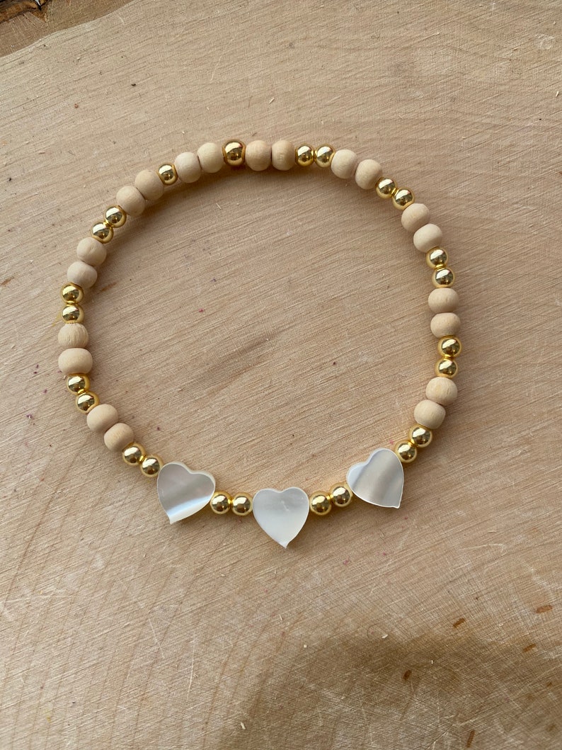 Boho Pearl Bracelet Stack,handmade Bracelets,wood Bead Bracelets ...