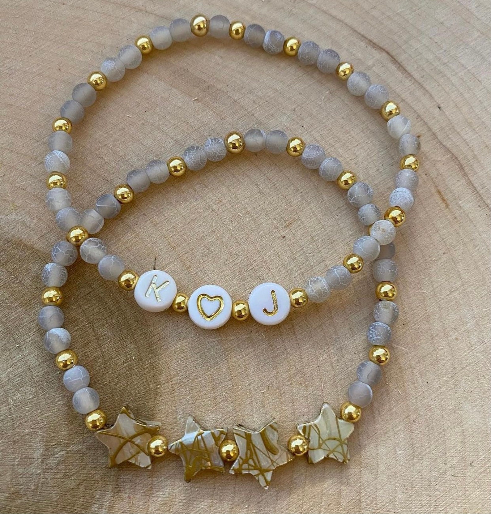 Gray Crackled Agate Matte Stones, Bracelet Stack, Agate Stone, Natural ...