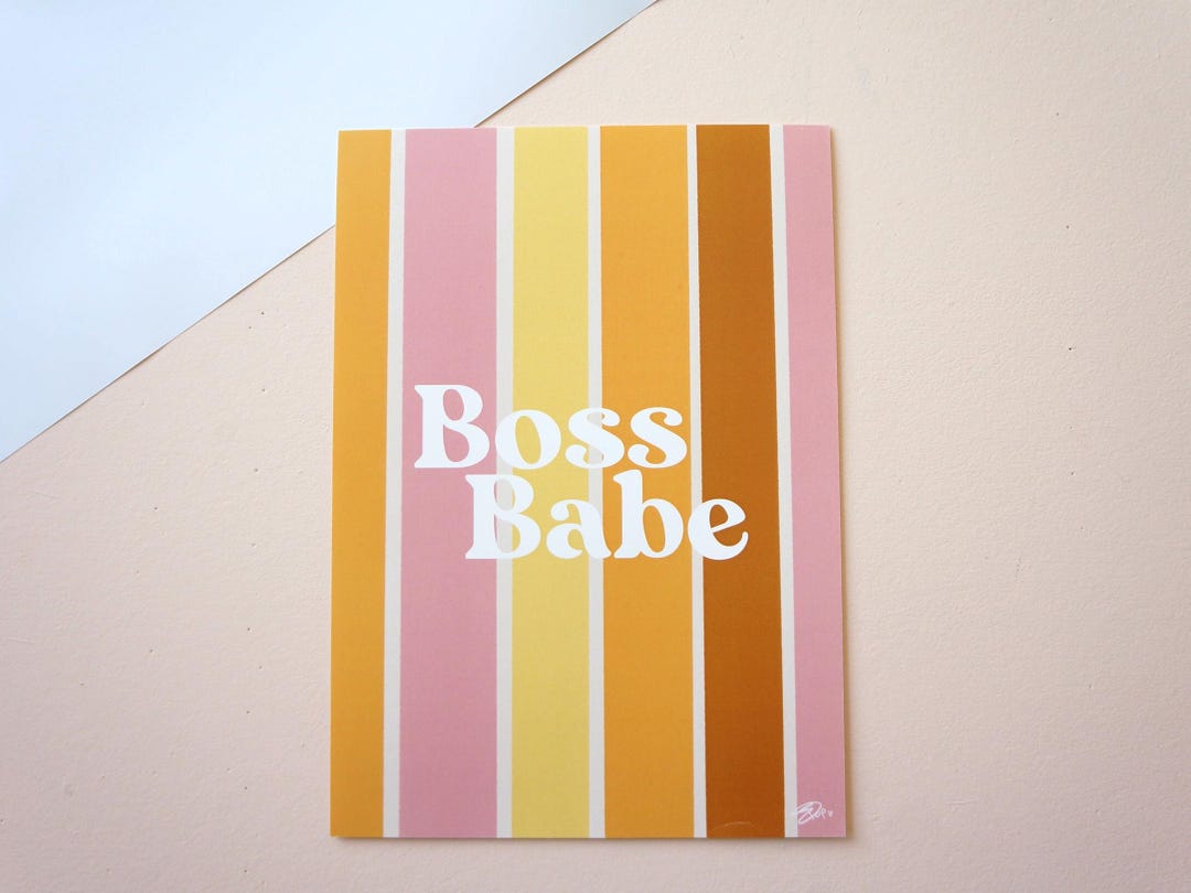 A4 'boss Babe' Illustrated Art Print - Etsy