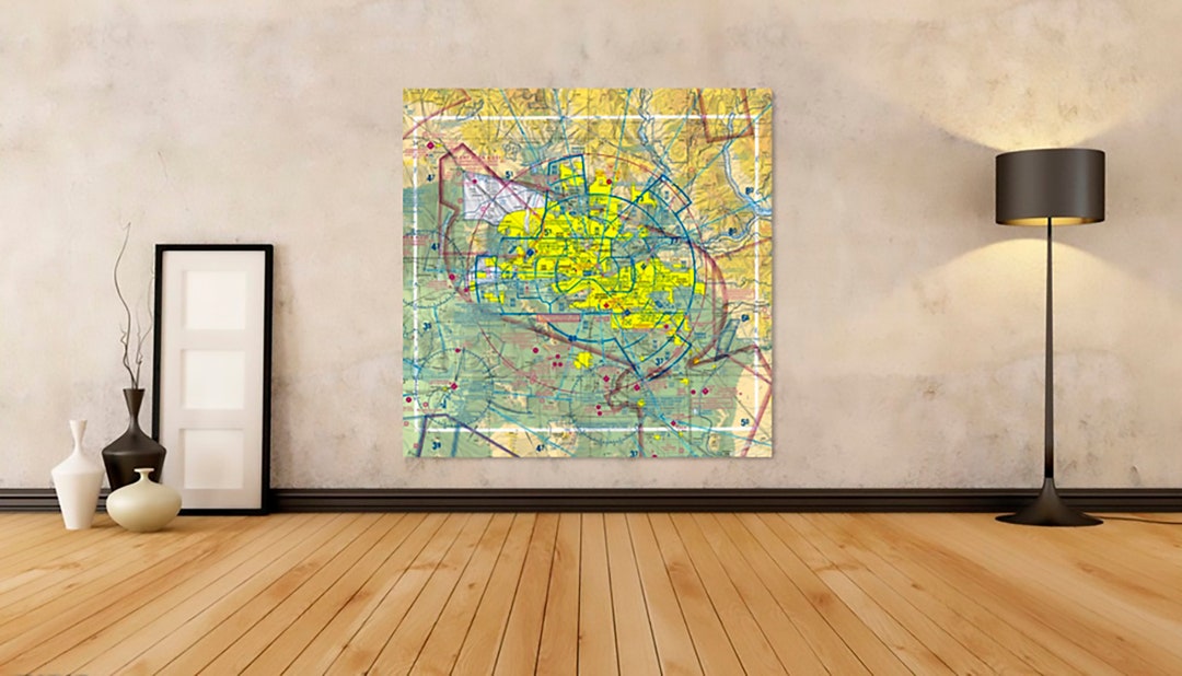 Aeronautical Wall Art of VFR Map, for Restaurant, Office and Home ...