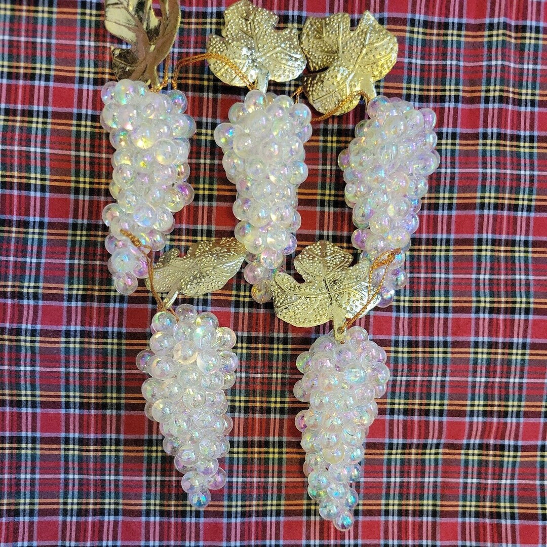 Vtg 80s Acrylic Opalescent Glass Grape Clusters Set 5, 3.75 - Etsy