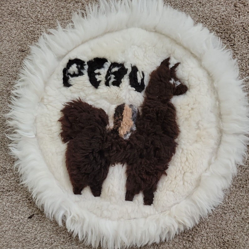 Vtg Peru Handmade Alpaca/llama Fur Rug 20" Seatcover Wall Hanging - Etsy